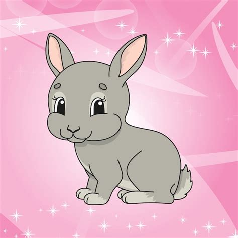 Premium Vector Cute Rabit On Shiny Pink