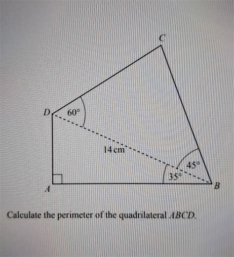 Calculate The Perimeter Of The Quadrilateral Abcd Filo