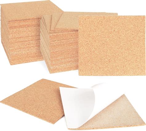 Gravgrow 4x4 Inch Self Adhesive Cork Sheets 72 Pcs 2mm