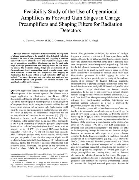 Pdf Feasibility Study Of The Use Of Operational Amplifiers As Forward