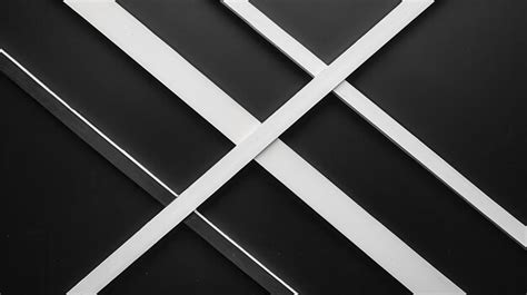 White Lines Intersecting On Black Surface Premium Ai Generated Image
