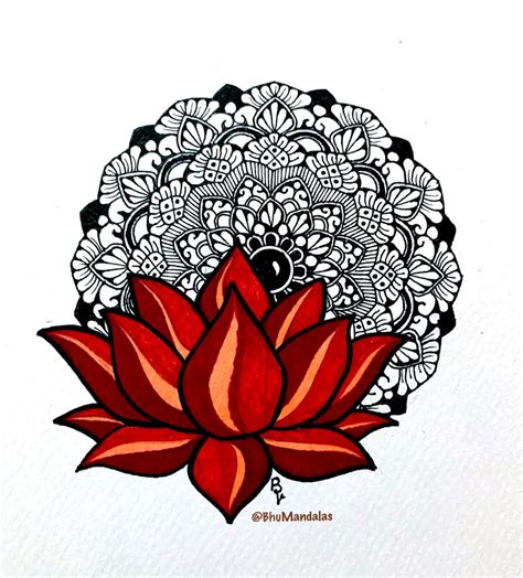 Lotus Mandala Mandala Art Resim Mürekkep Sanatı
