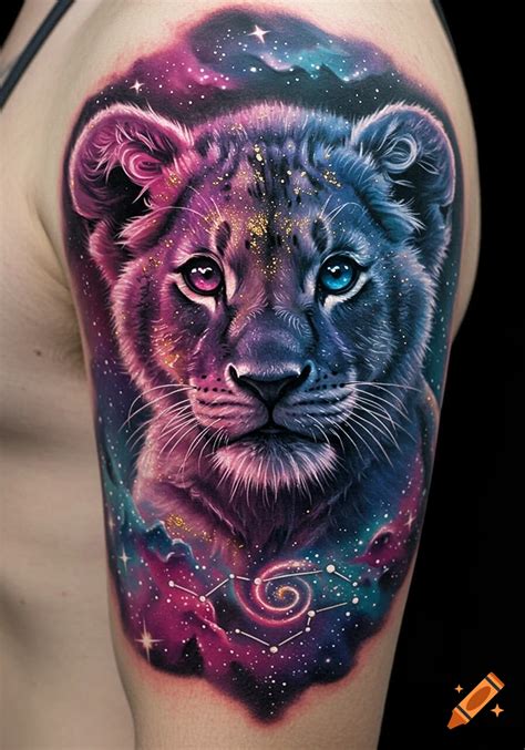 Roaring Lion Portrait Tattoo Created On Craiyon