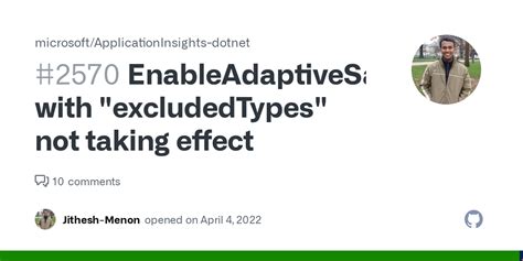Enableadaptivesampling With Excludedtypes Not Taking Effect · Issue 2570 · Microsoft