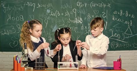 Premium Photo Girls And Babe Providing Experiment With Liquids Test Tubes With Colorful Liquid