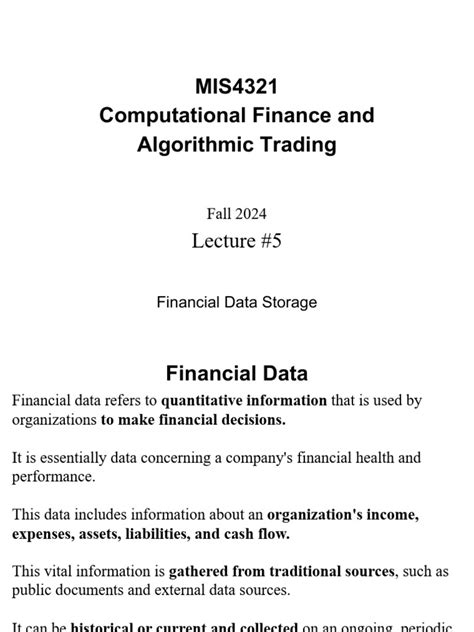 Computational Finance And Algorithmic Trading Pdf Data Stocks