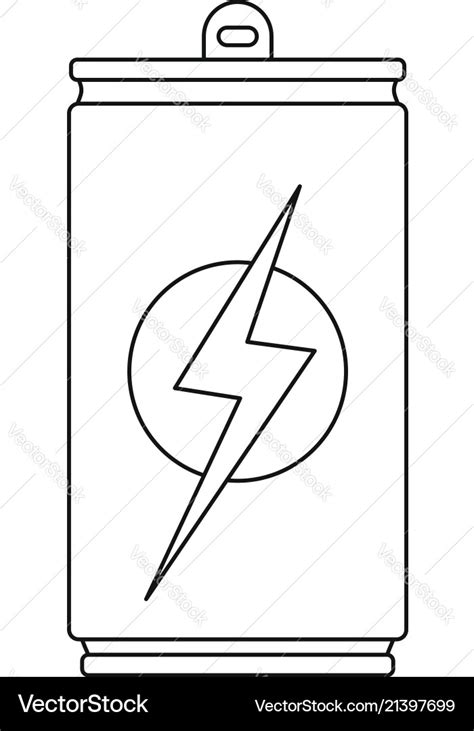 Energy Drink Icon Outline Style Royalty Free Vector Image