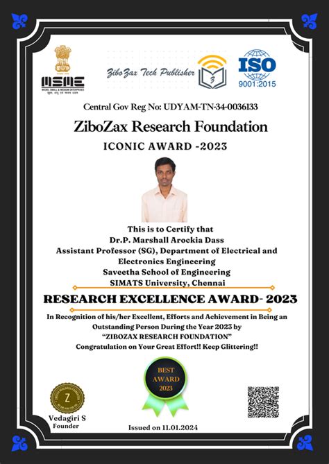 Faculty Awards Simats Engineering