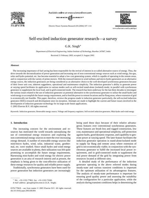Pdf Self Excited Induction Generator Research—a Survey Dokumentips