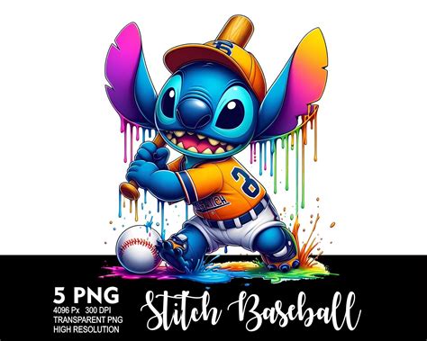 Stitch Baseball 5 Png Design For Sublimation Png 300dpi High Resolution