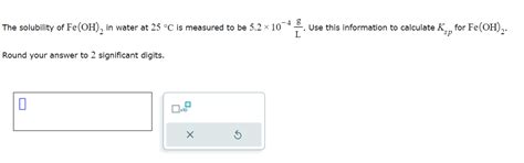 [solved] The Solubility Of Mathrm{fe} Mathrm{oh} {2
