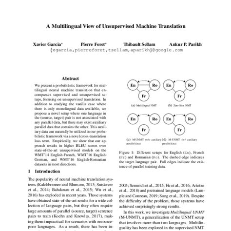 A Multilingual View Of Unsupervised Machine Translation Acl Anthology