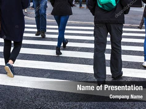 Pedestrian Crossing Pedestrian Crossing In The Modern Powerpoint Template Pedestrian Crossing