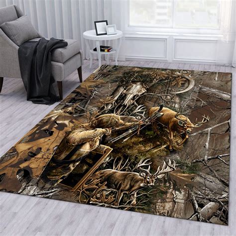 Owingus Design Elk Deer Hunting Rug Rustic Deer Hunt Theme