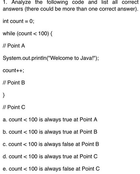 Solved Analyze The Following Code And List All Correct Chegg