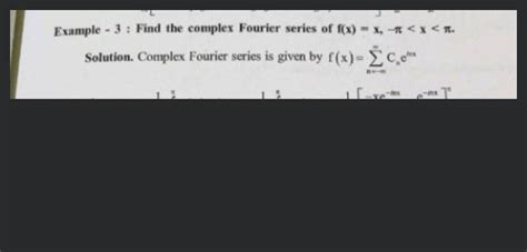 Example 3 Find The Complex Fourier Series Of Fxx−π