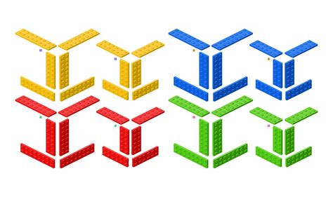 3d Set Of Colored Constructor Kit In Isometry Different Elements Vector Illustration 17143833