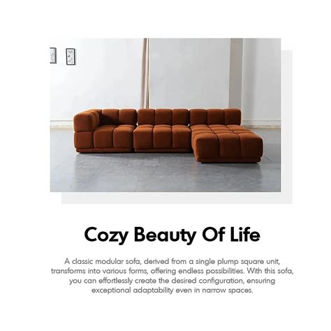 Contemporary Teddy Fabric Modular Ottoman Cuboid Loft Home