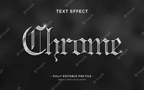 Premium Psd Chrome Text Effect