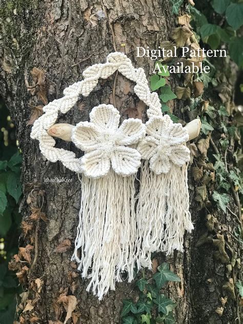 PDF Pattern Macrame Wall Hanging Macrame Flowers TutorialSet Etsy