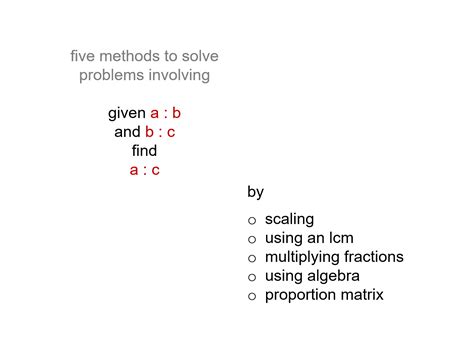MEDIAN Don Steward Mathematics Teaching Ratio Transitivity