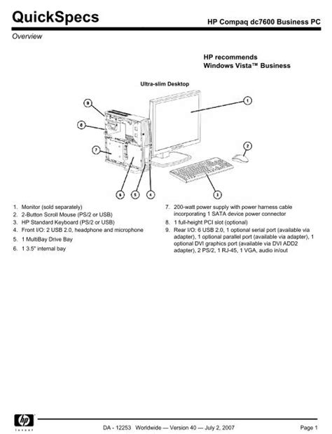 Hp Compaq Dc7600 Business Pc Nts Computers Technology