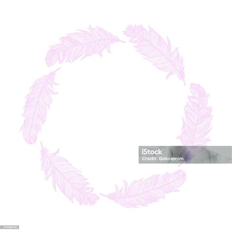 핑크 깃털 화환입니다 인사말 카드와 결혼식 생일 및 기타 휴일 및 여름 초대 장 카드 배경에 대한 디자인 요소 깃털에 대한 스톡 벡터 아트 및 기타 이미지 Istock