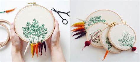 Felted Veggies Cling To Embroidery Hoops By Veselka Bulkan Embroidery Hoop Herb Bouquet