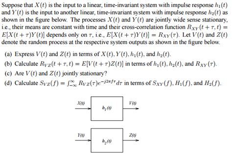 Solved Suppose That X T Is The Input To A Linear Chegg Com