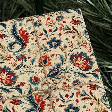 Vintage Paisley Patterned Wrapping Paper Designer T Wrap Vintage