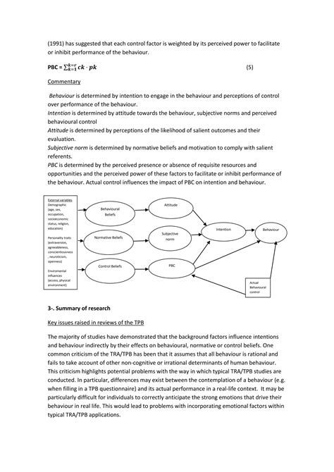 Theory Of Planned Behaviour And Health Behaviour 1 Docx Science