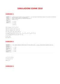 ESERCIZI MATLAB Esame Modelli E Metodi Numerici POLITO 2019 Docsity