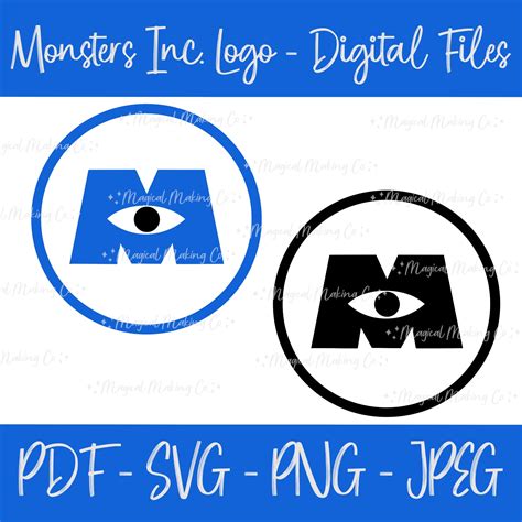 Monsters Inc Logo Monsters Inc Digital Files Svg Png Pdf Jpeg Etsy