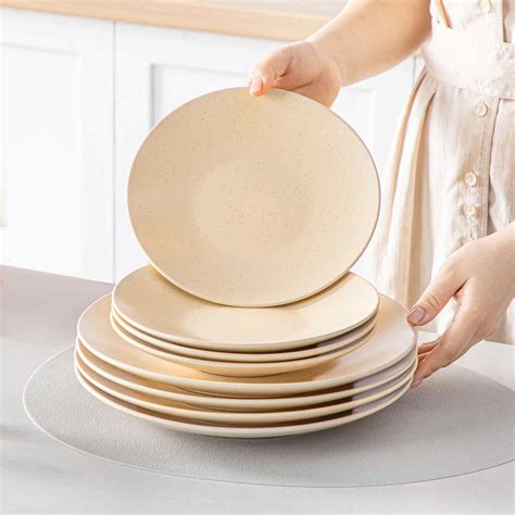 Stoneware Dinnerware 12 Piece Set Space Saving