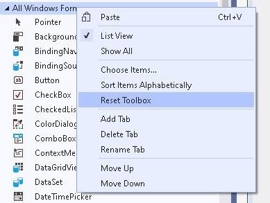 Win VS C Empty Toolbox Microsoft Q A