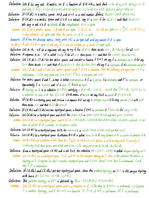 Math 190a Notes Pdf Mathematical Analysis Functions And Mappings