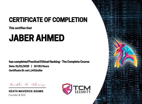 Cybersecurity Ethicalhacking Tcmsecurity Jaber Ahmed