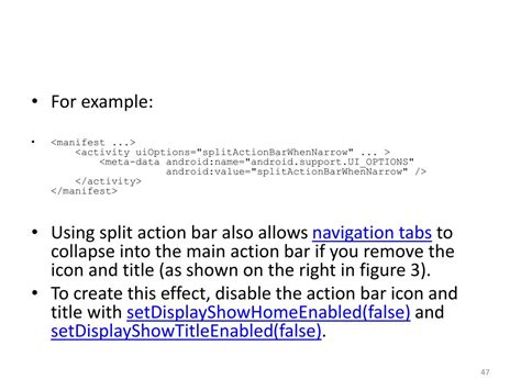 PPT Android The Action Bar PowerPoint Presentation Free Download ID
