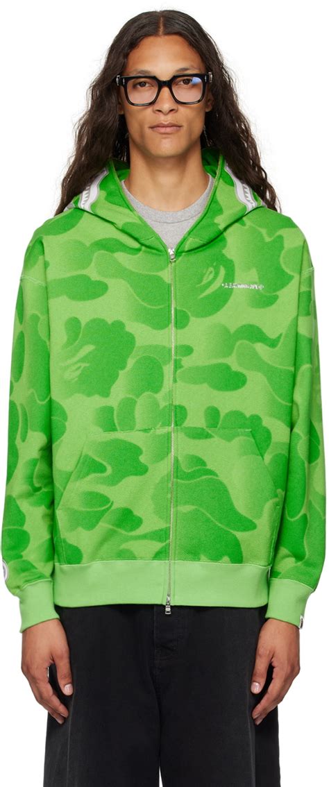 Bape Green Ink Camo Shark Hoodie A Bathing Ape