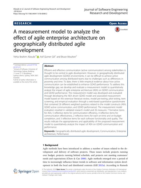 Pdf A Measurement Model To Analyze The Effect Of Agile Enterprise Architecture On