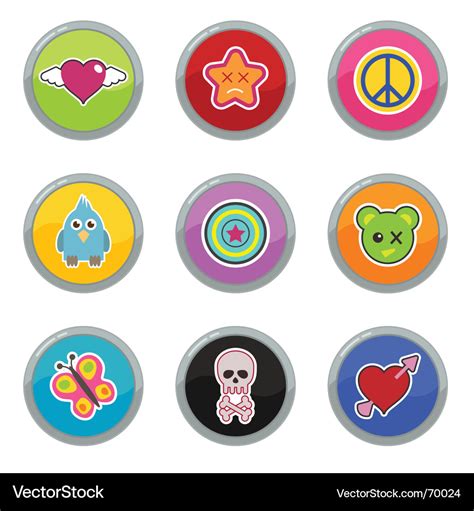Funky Buttons Royalty Free Vector Image Vectorstock