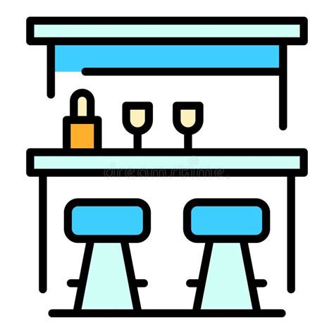 Bar Counter Table Icon Simple Vector Cafe Pub Stock Illustration
