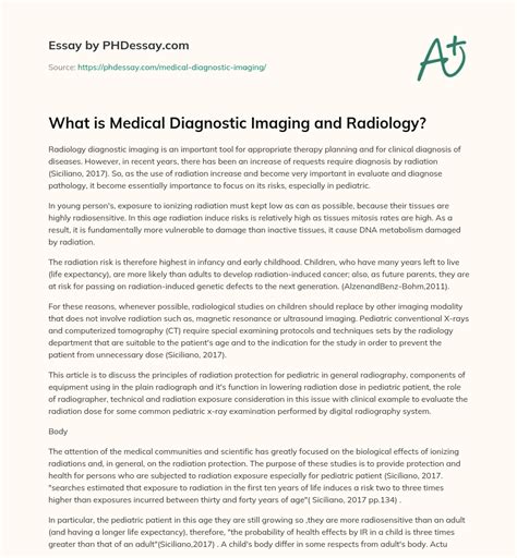 What Is Medical Diagnostic Imaging And Radiology