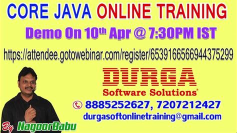 Core Java Online Training By Mr Nagoor Babu Demo On 10th Apr730 Pm Ist Youtube