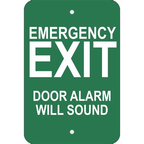 Vertical Door Alarm Emergency Exit Sign Custom Signs