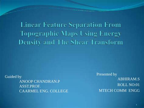 Pdf Linear Feature Separation From Topographic Maps Using Energy