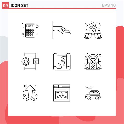 Set Of 9 Commercial Outlines Pack For Map Process Couple Development