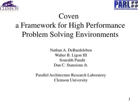 Ppt Coven A Framework For High Performance Problem Solving Environments Powerpoint