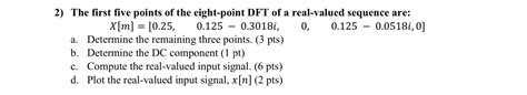 Solved The First Five Points Of The Eight Point DFT Of A Chegg