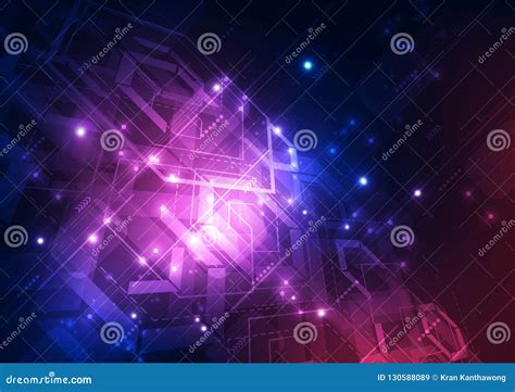 Abstract Vector Digital System Technology Concept Background Illustration Stock Vector